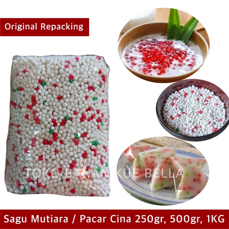 Jual SAGU MUTIARA 1KG (REPACK) Pacar Cina Bulat / Bubur mutiara ...