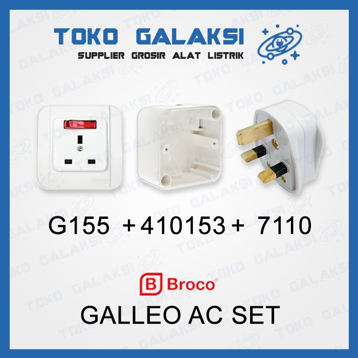 Jual Broco Galleo AC Set Putih (Stop Kontak AC + OB Doos + Steker AC ...