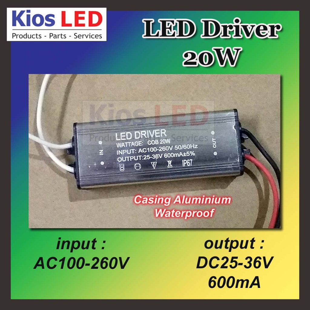 Jual LED Driver 20w 20 watt COB Waterproof | Shopee Indonesia