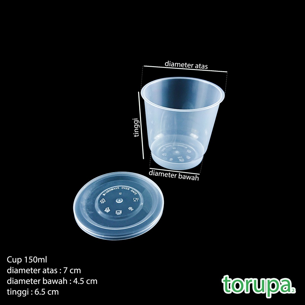 Jual Cup Puding Cup Sambal Thinwall Cup 150ml Tempat Sambal Cup Es Krim ...