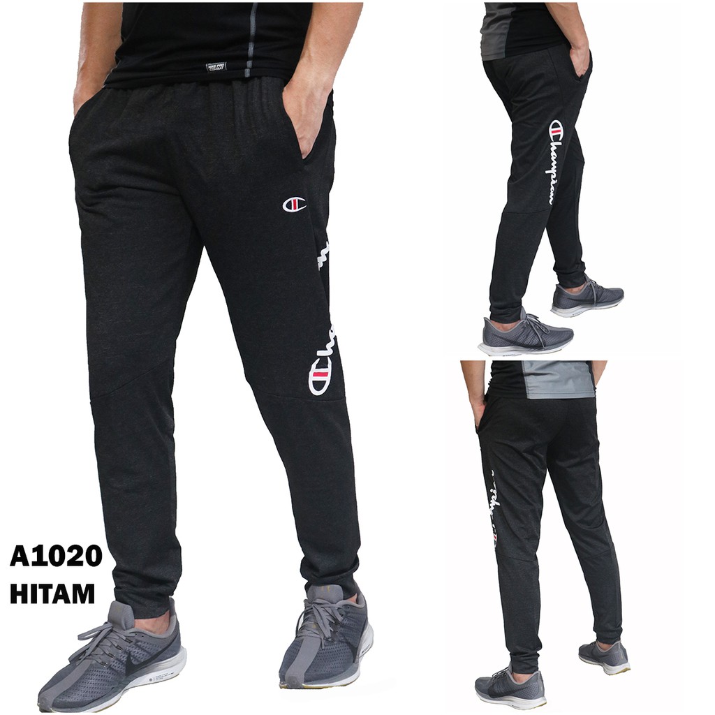Jual CELANA PANJANG TRAINING CHAMPION A1020 HITAM - PAKAIAN FUTSAL SEPEDA GOWES GYM FUTSAL MURAH ...