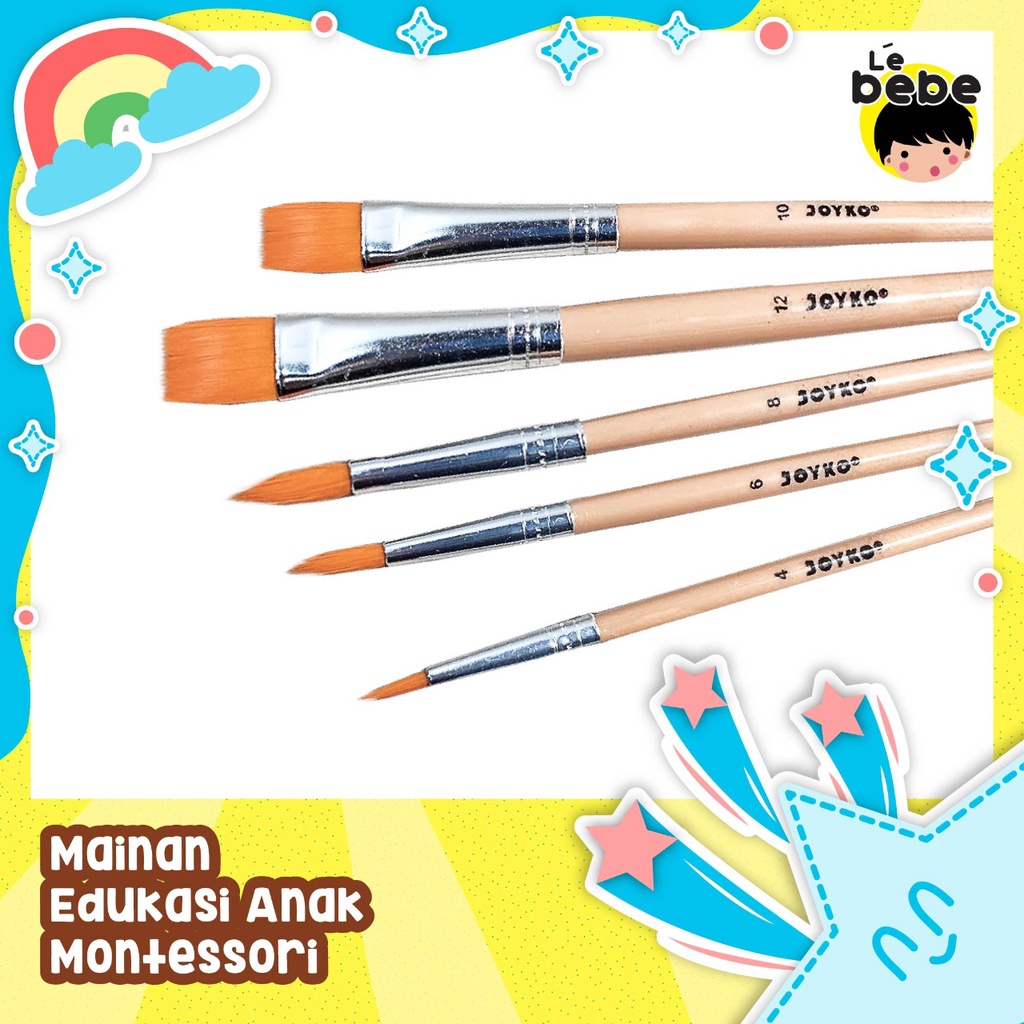 Jual LE BEBE Sensory Play Montessori Kuas Lukis JOYKO Runcing Bulu ...