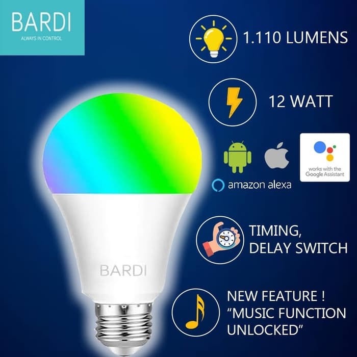 Jual BARDI Smart 12W LIGHT BULB RGBWW Wifi Wireless IoT For Home ...