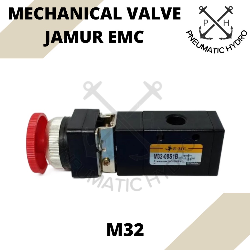 Jual Mechanical valve EMC M32 Push Jamur LOCK RESET | Shopee Indonesia