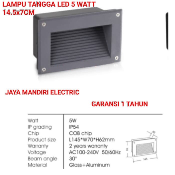 Jual LAMPU TANGGA LED 14.5x7cm 5watt / 5 watt / 5w persegi panjang ...