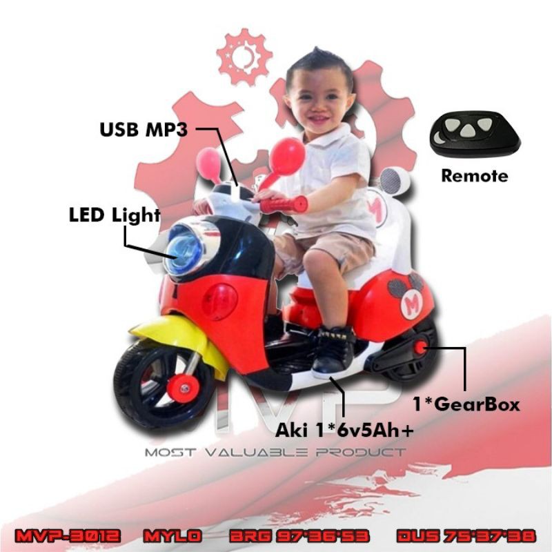 Jual MOTOR AKI ANAK MYLO MICKEY DENGAN MENGGUNAKAN REMOTE~MAINAN MOTOR ...
