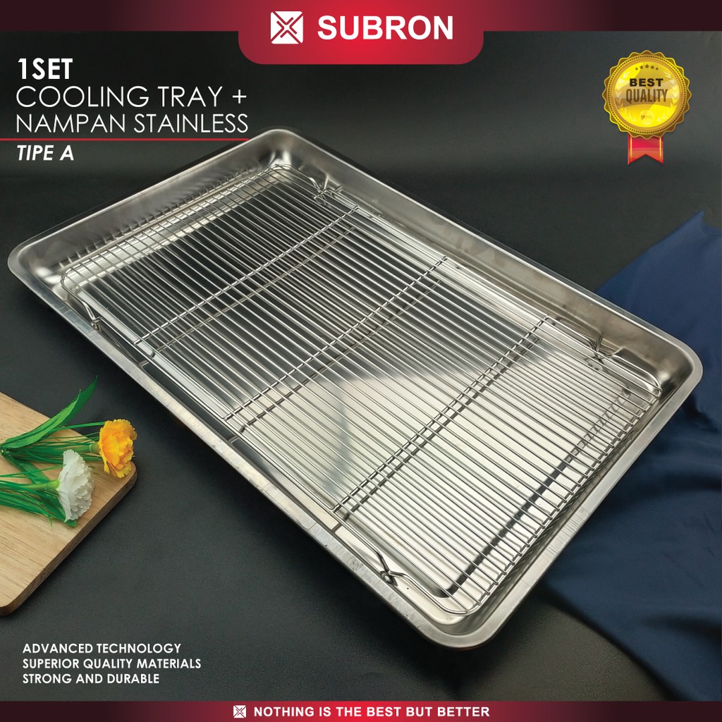 Jual SUBRON Cooling Tray SET Nampan 60x40 Stainless Tatakan Saringan ...