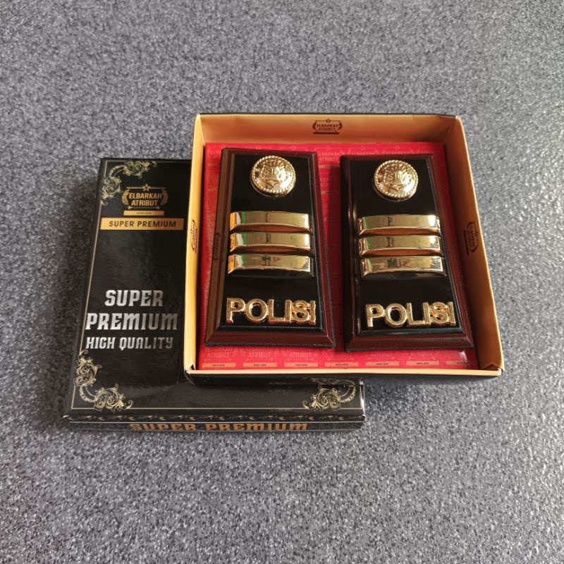 Jual PANGKAT AKP PDH POLRI POLISI FULL AKRILIK LIS COKLAT SUPER PREMIUM ...