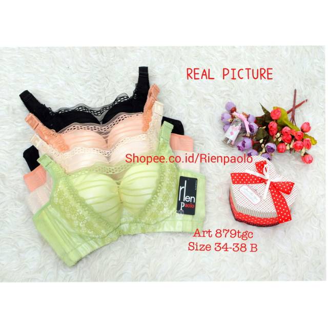 Jual Bra Wanita Penekan Lemak Kawat Push Up Bh Busa Tebal Bordir Bunga ...