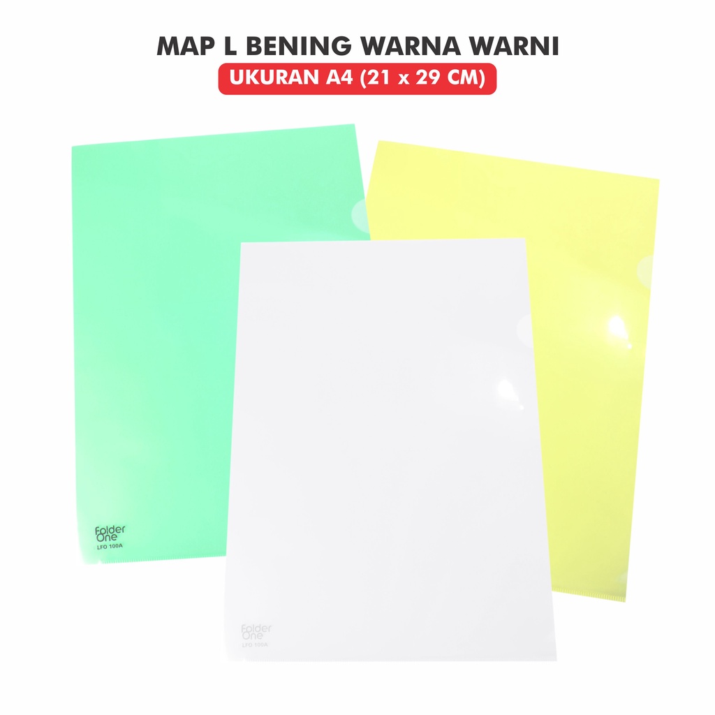 Jual Map Plastik Bening Folder One Seri LFO 100A Berwarna Ukuran A4 ...