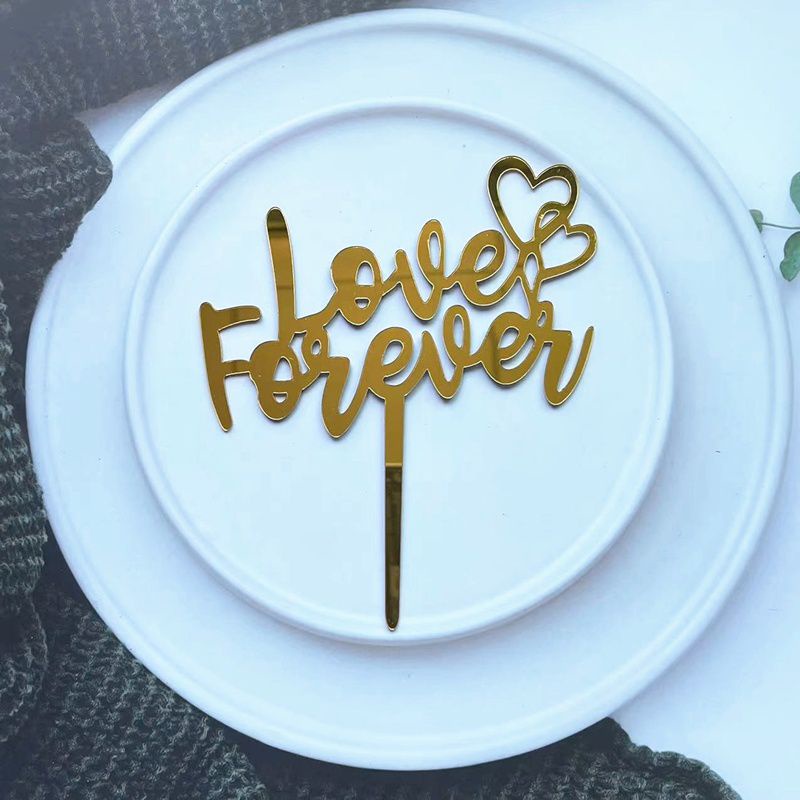 Jual CAKE TOPPER AKRILIK LOVE FOREVER WEDDING ANNIVERSARY MONTHVERSARY ...