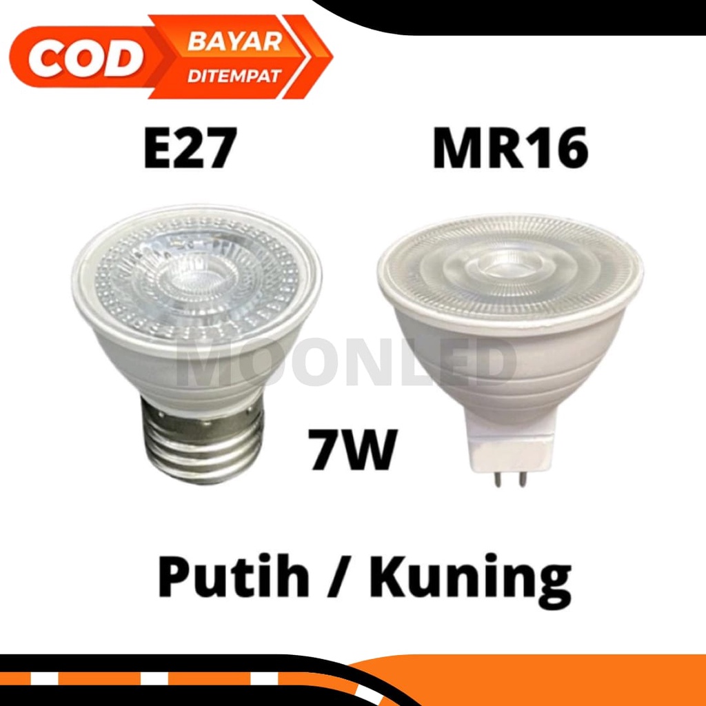 Jual LAMPU HALOGEN SPOTLIGHT LED 7W FITTING E27 7WATT COB SOROT / LAMPU SPOT LIGHT TUSUK 7W ...