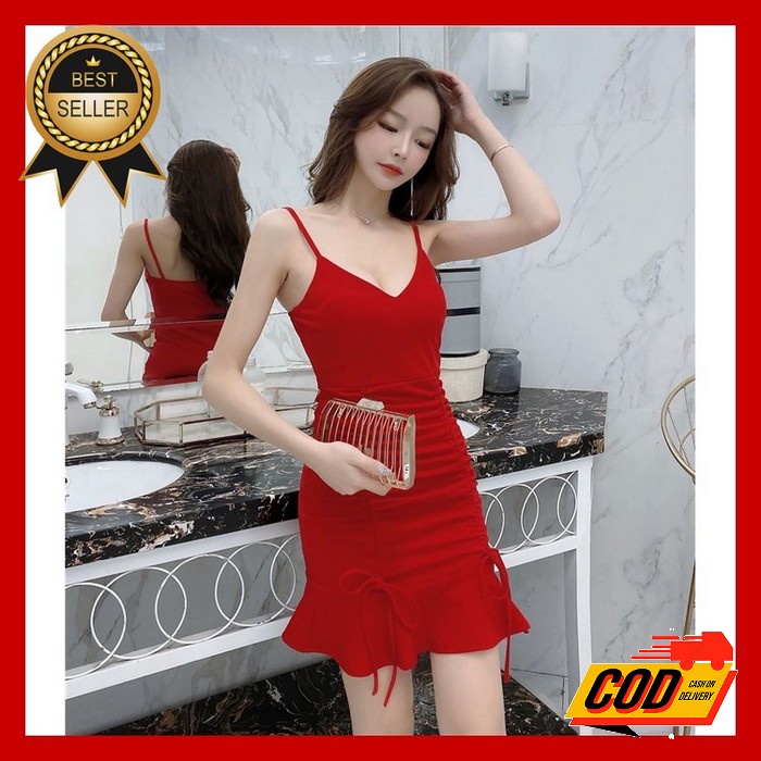 Jual Mirika Black + Video + Real Pic Mini Dress Wanita Korea Pakaian Cewek Korea Bodycon Mini ...