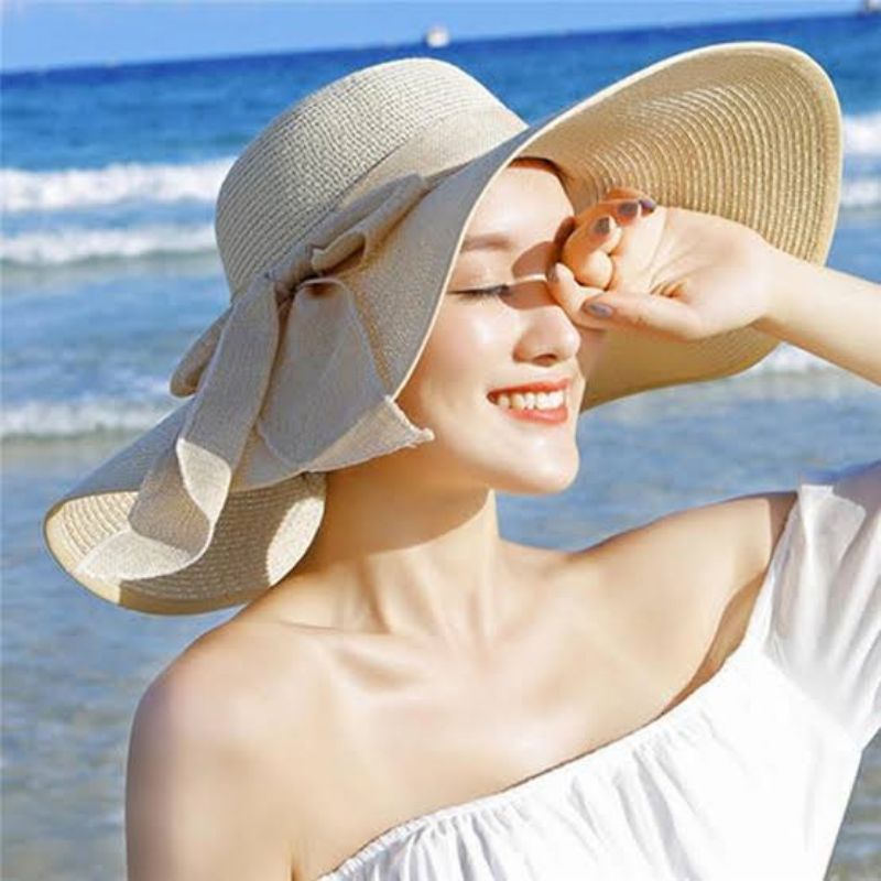 Jual Topi Pantai Wanita Papper Pita Sombreno Pita Musim Panas Liburan Summer Hats Beach Import ...