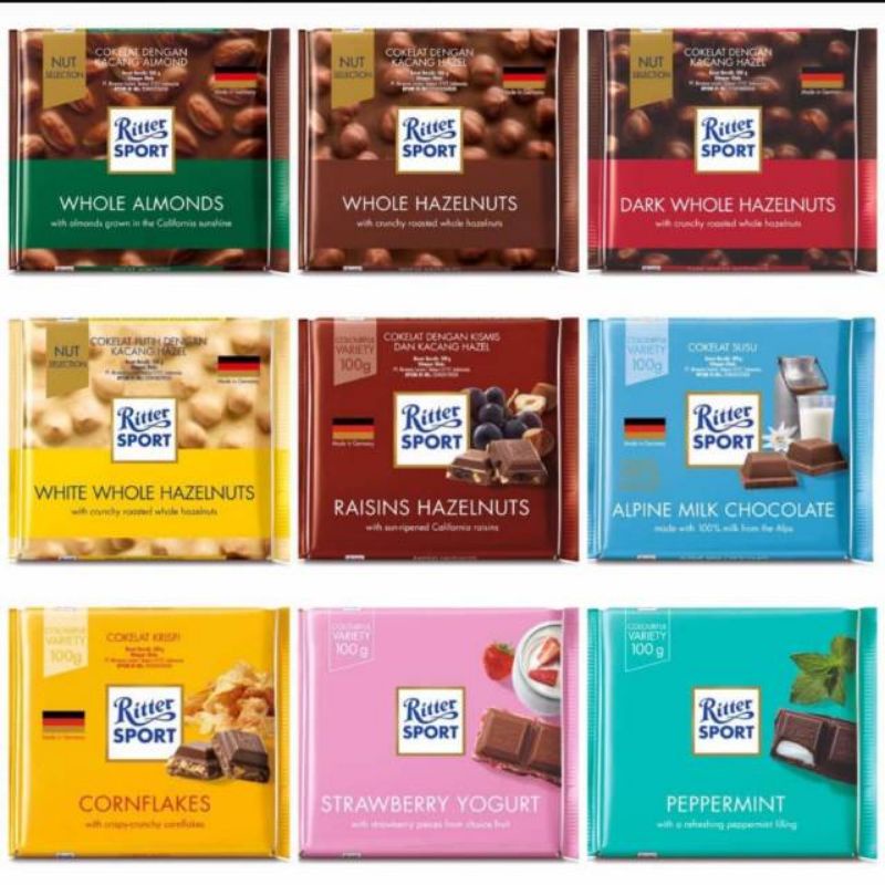 Jual RITTER SPORT Chocolate 100gr - Coklat RITTER SPORT | Shopee Indonesia