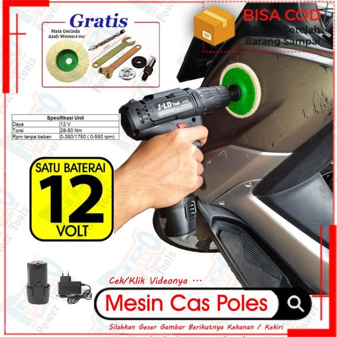 Jual Mesin Busa Polisher Poles Body Cas Bor Baterai Cordless 12S 12V ...