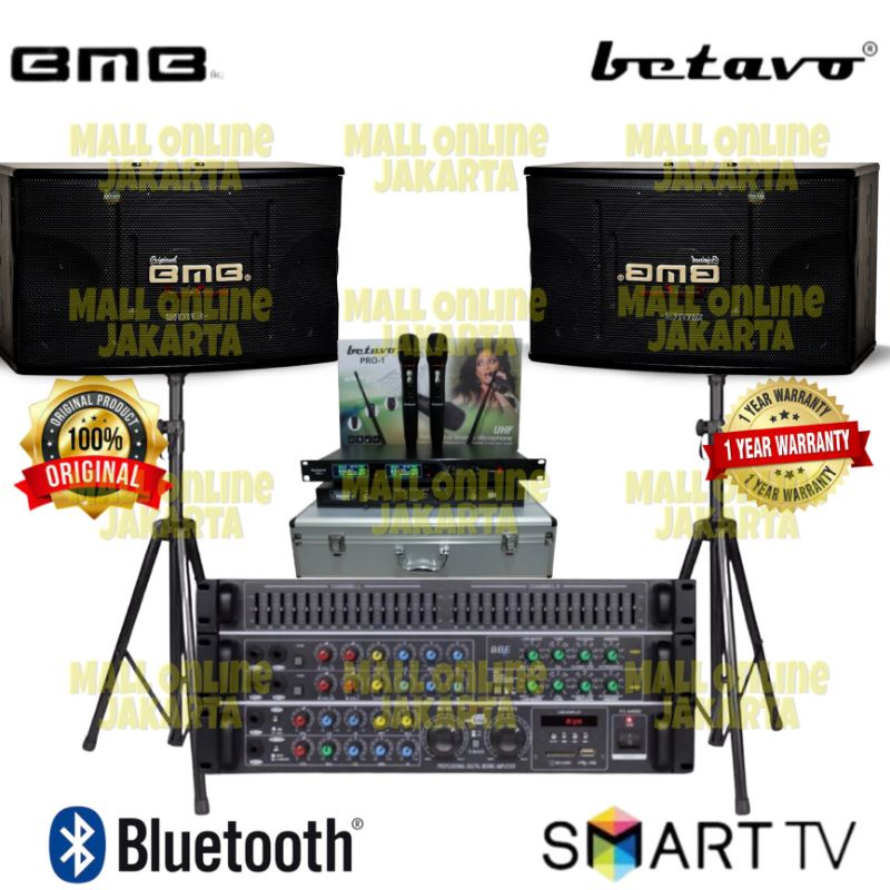 Jual paket bmb 10 inch sound system karaoke original mic wireless ...