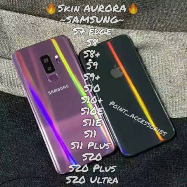 Jual Garskin Aurora Pelangi Samsung S7edge S8 S8+ S9 S9+ S10 S10 Lite S10E S10+ S20 FE S20 S20 ...