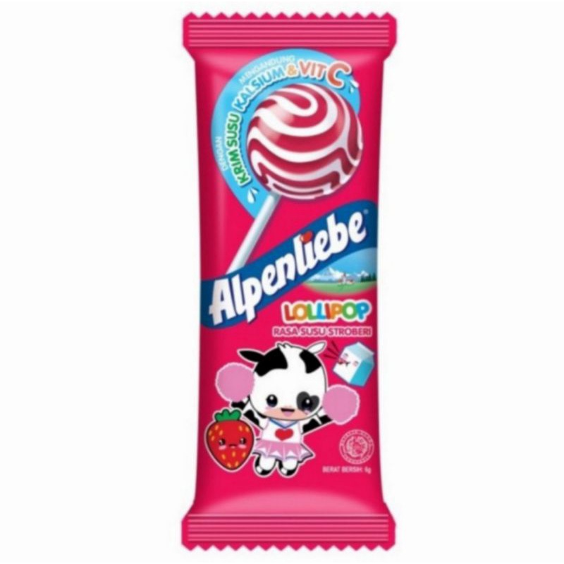 Jual Permen lollipop Alpenliebe Rasa Strawberry Stroberi 1 pcs Isi 24 ...