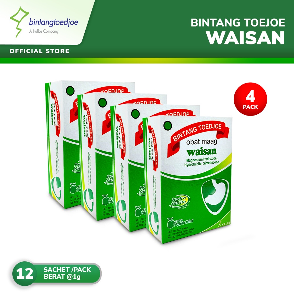 Jual Bintang Toedjoe Obat Maag Waisan 4 Pack (48 Sachet) | Shopee Indonesia