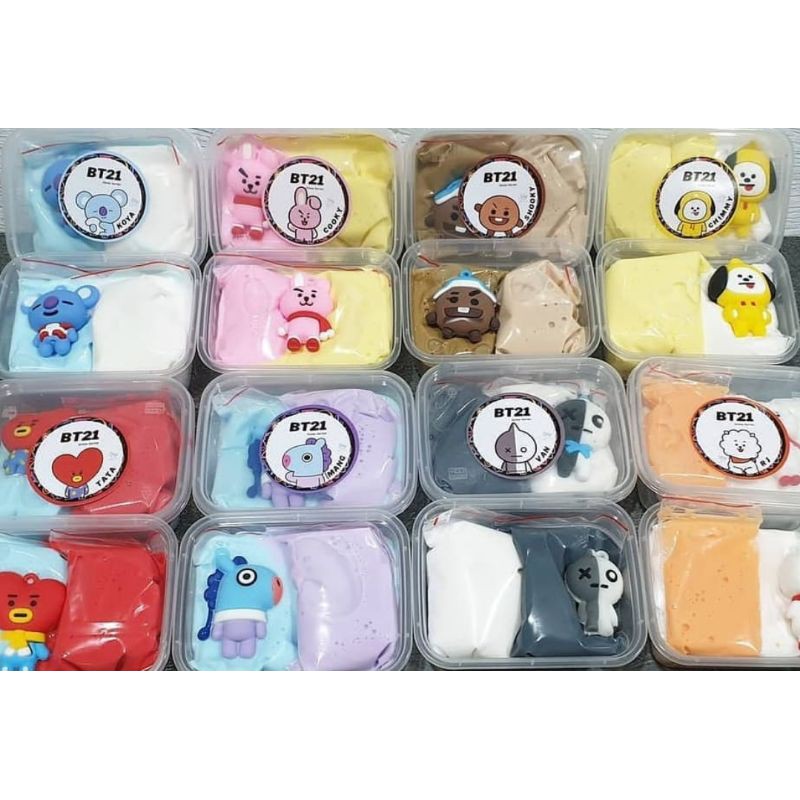 Jual BT21 SLIME || 2WARNA || 200cc || BY NABILA SLIME | Shopee Indonesia