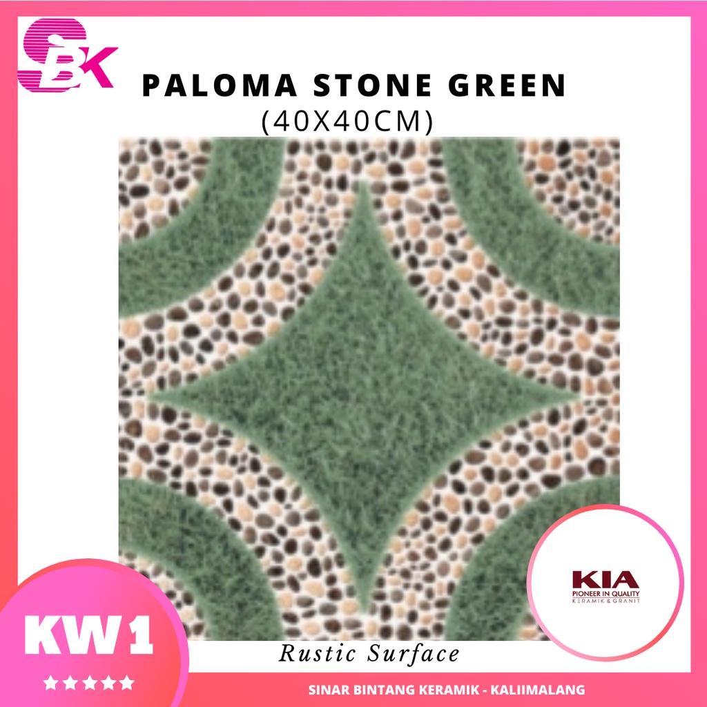 Jual Keramik Teras 40x40 Paloma Stone Green | Shopee Indonesia
