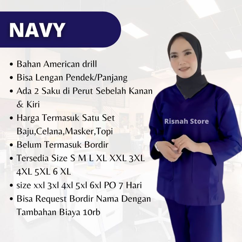 Jual Baju Ok Oka Scrub Petugas Medis Dokter Jaga Seragam Perawat Lengan ...