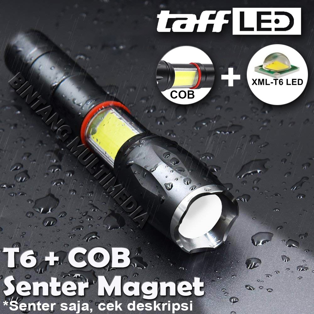 Jual Senter Led COB + Magnet + Cree T6 E17 TaffLED Police SWAT Lampu ...
