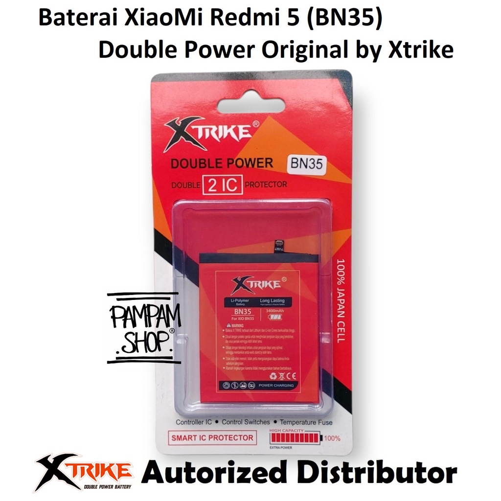 Jual Baterai XTRIKE Double Power Original XiaoMi BN35 Redmi 5 Batre ...
