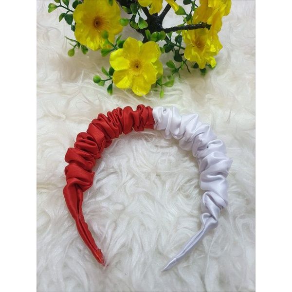 Jual bando edisi kemerdekaan, bando scrunchie merah putih, bando ...