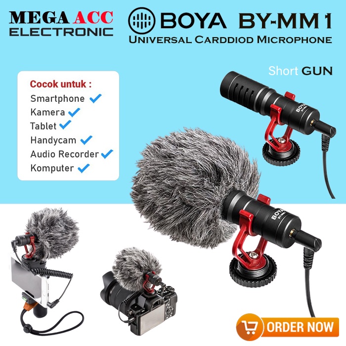 Jual BOYA BY-MM1 Shotgun Video Mic Microphone for DSLR Camera Smartphone dll | Shopee Indonesia