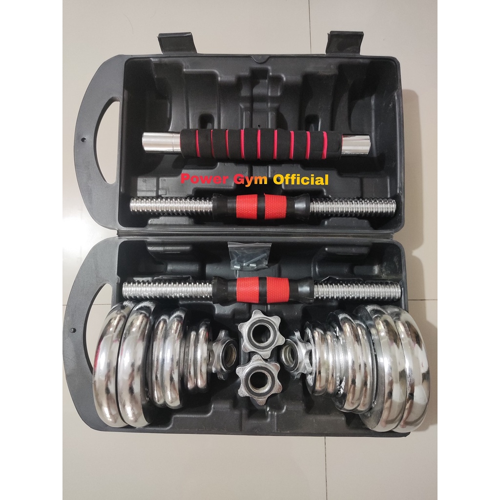 Jual Dumbell Barbel Set 20kg Chrome Dumbel Box Termurah !!! | Shopee ...