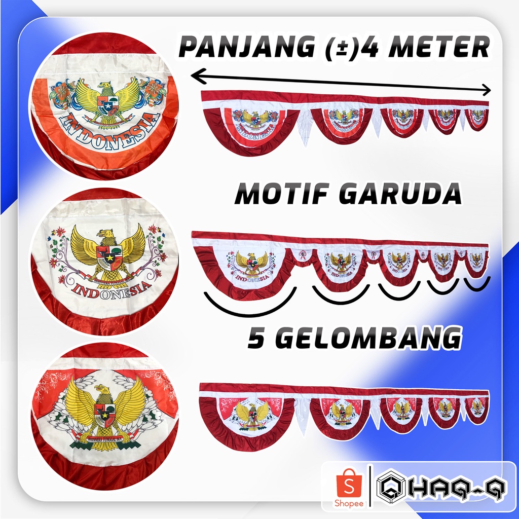 Jual BENDERA UMBUL UMBUL RESPLANG/BACKGROUND Garuda 5 Gelombang 4 Meter - umbul-umbul bekron ...