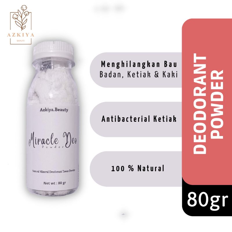 Jual Deodorant Tawas Powder 80 Gr Miracle Deo Powder Azkiya Beauty ...