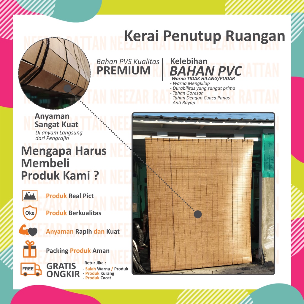 Jual Kerai Penutup Garasi Tirai Gulung Outdoor PVC Penutup Ruangan ...