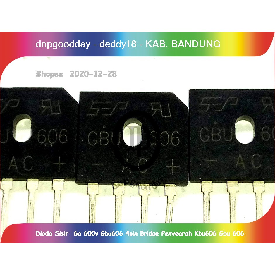 Jual Dioda Sisir 6a 600v Gbu606 4pin Bridge Penyearah Kbu606 Gbu 606 ...