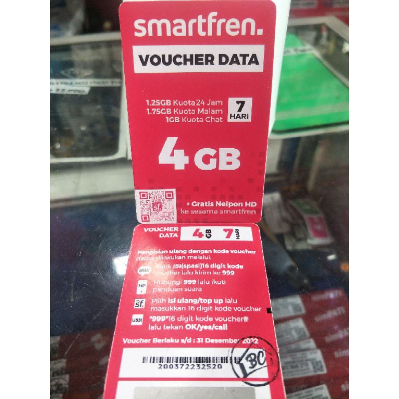 Jual VOUCHER DATA SMARTFREN KUOTA TOTAL 4GB | Shopee Indonesia