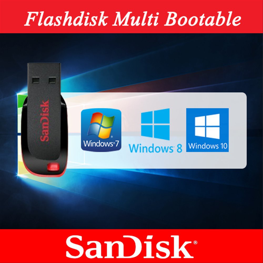 Jual INSTALLER FLASHDISK BOOTABLE WINDOWS 7 8 10 ALL IN ONE | Shopee ...