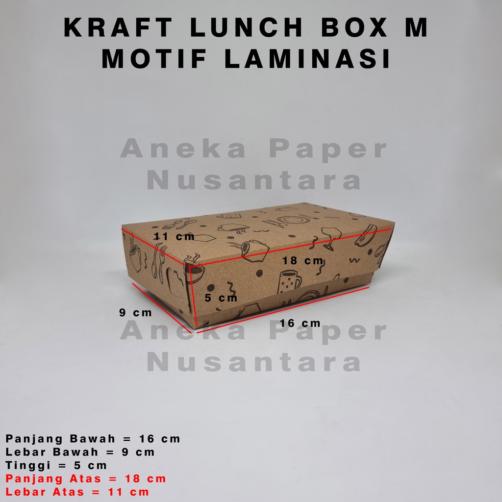 Jual Kraft Lunch Box M Motif Laminasi Dalam | Shopee Indonesia