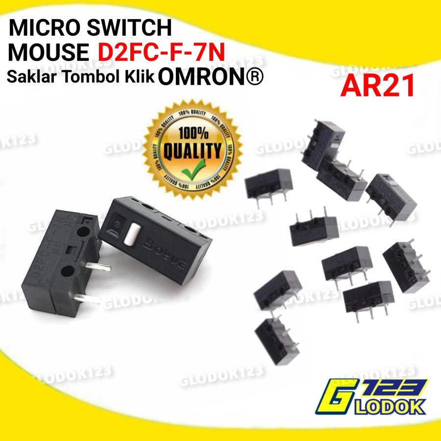 Jual Micro Switch Mouse Omron D2FC-F-7N Saklar Tombol Klik AR21 ...