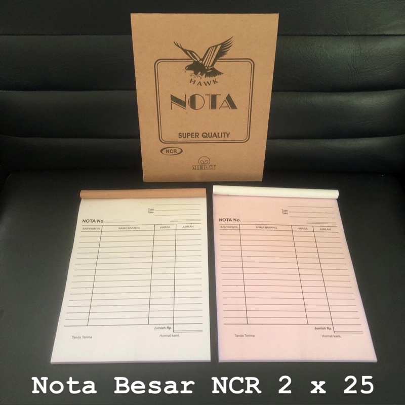 Jual Nota Besar Rangkap 2 Ply NCR Nota 1/2 Folio 2x25 Rangkap 2 ...