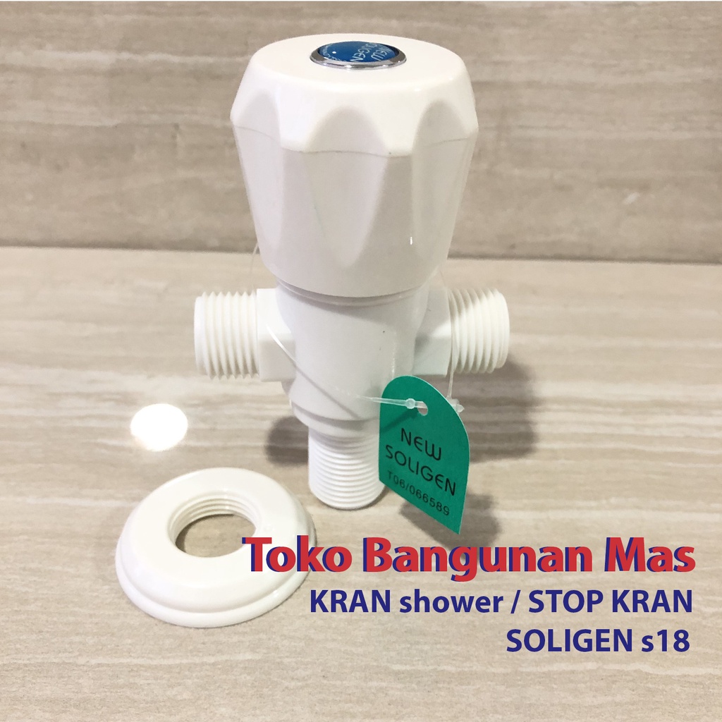Jual KRAN SHOWER PLASTIK Soligen / Stop Kran kloset 1/2" /KRAN CABANG ...