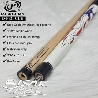 Jual Players D-PEG American Eagle Pool Cue - Maple Billiard Stick Stik ...