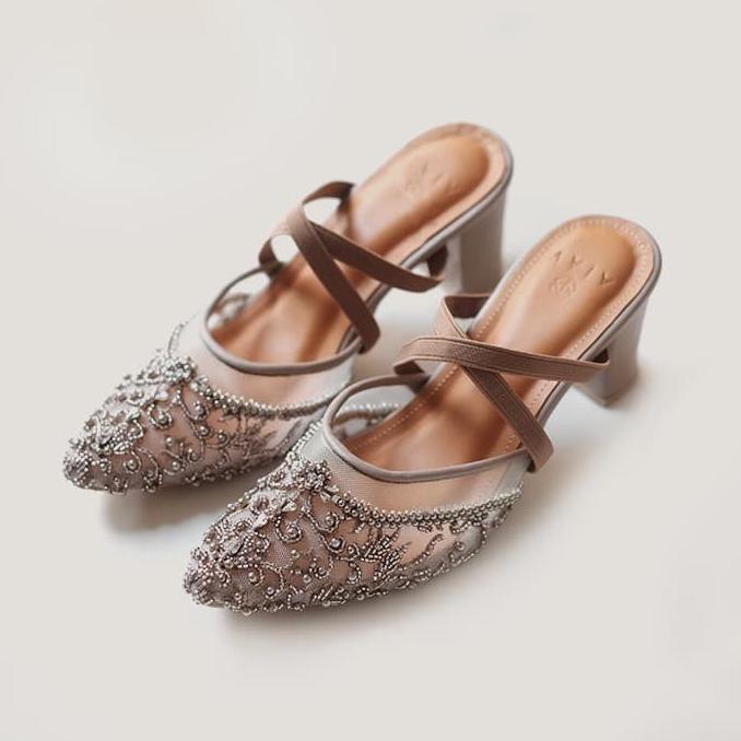 Jual VAIA Sepatu Heels Wanita Scarlet Brown 7CM | Shopee Indonesia