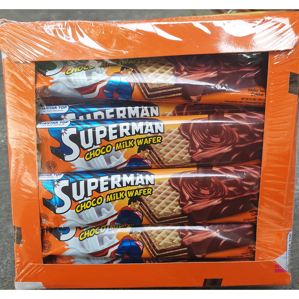 Jual Wafer Coklat Susu Tjap Superman | Shopee Indonesia