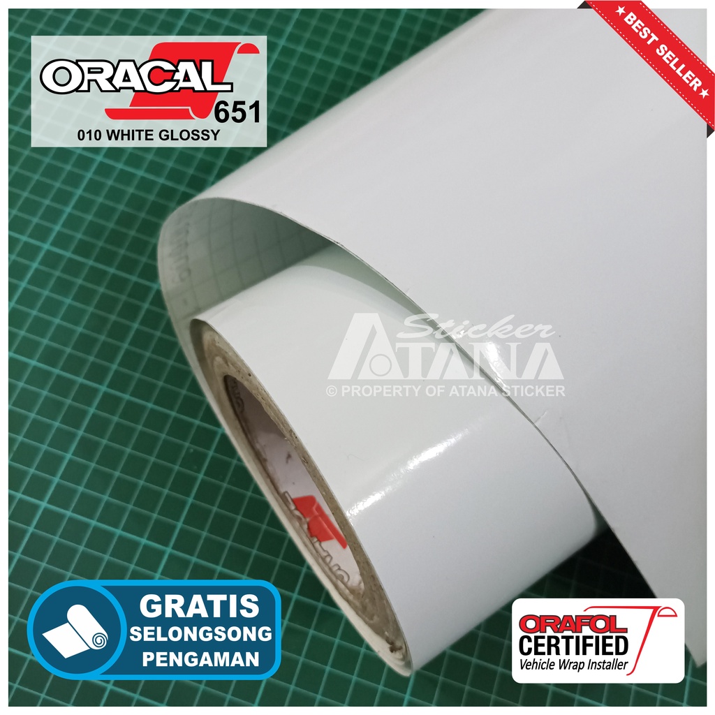 Jual Skotlet Putih Glossy Oracal 651 Scotlet White Gloss Metalik Stiker Kilap Gilap Meteran ...