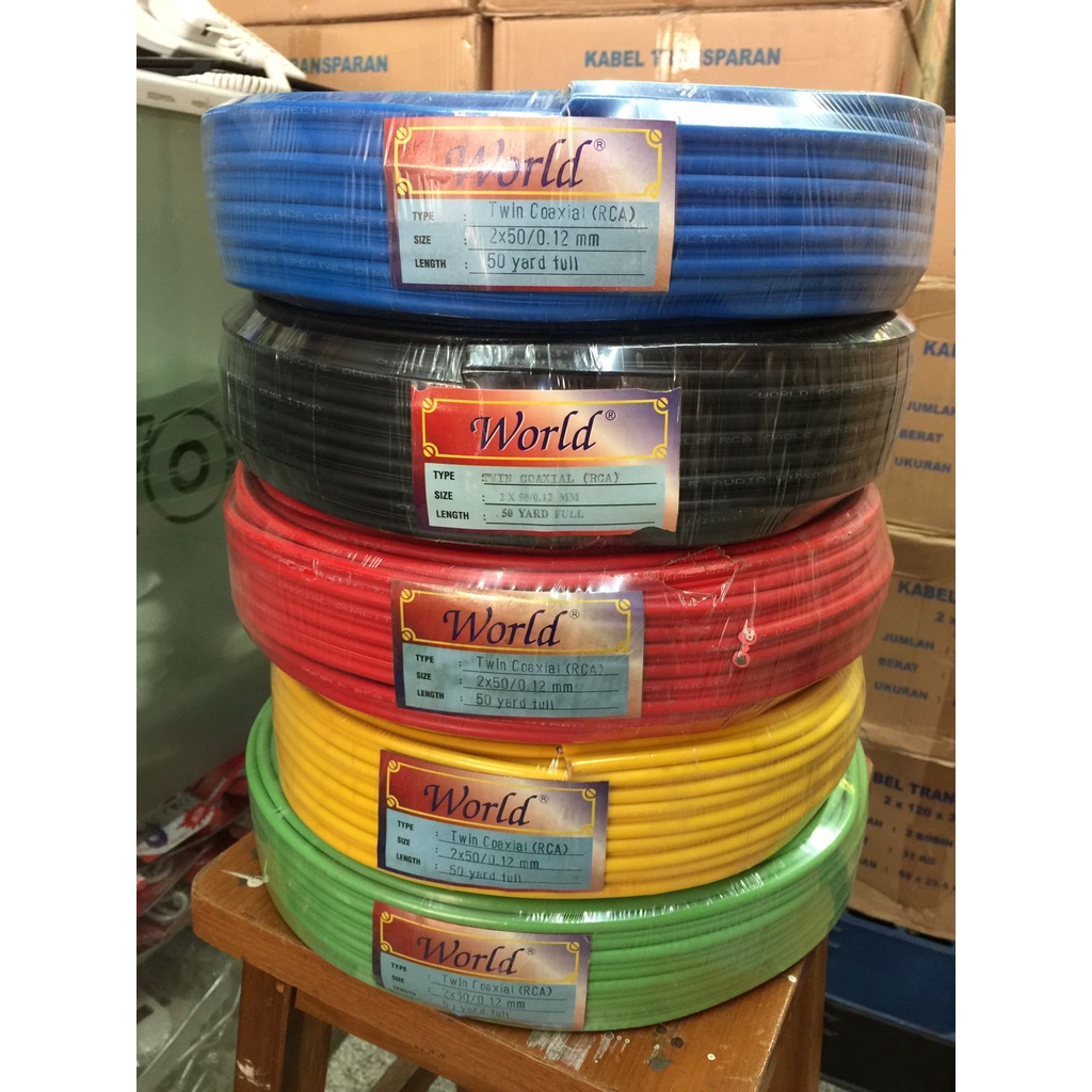Jual Kabel RCA 2x50 Twin Stereo Audio 0.12mm Tembaga Asli 50 Yard 50y ...