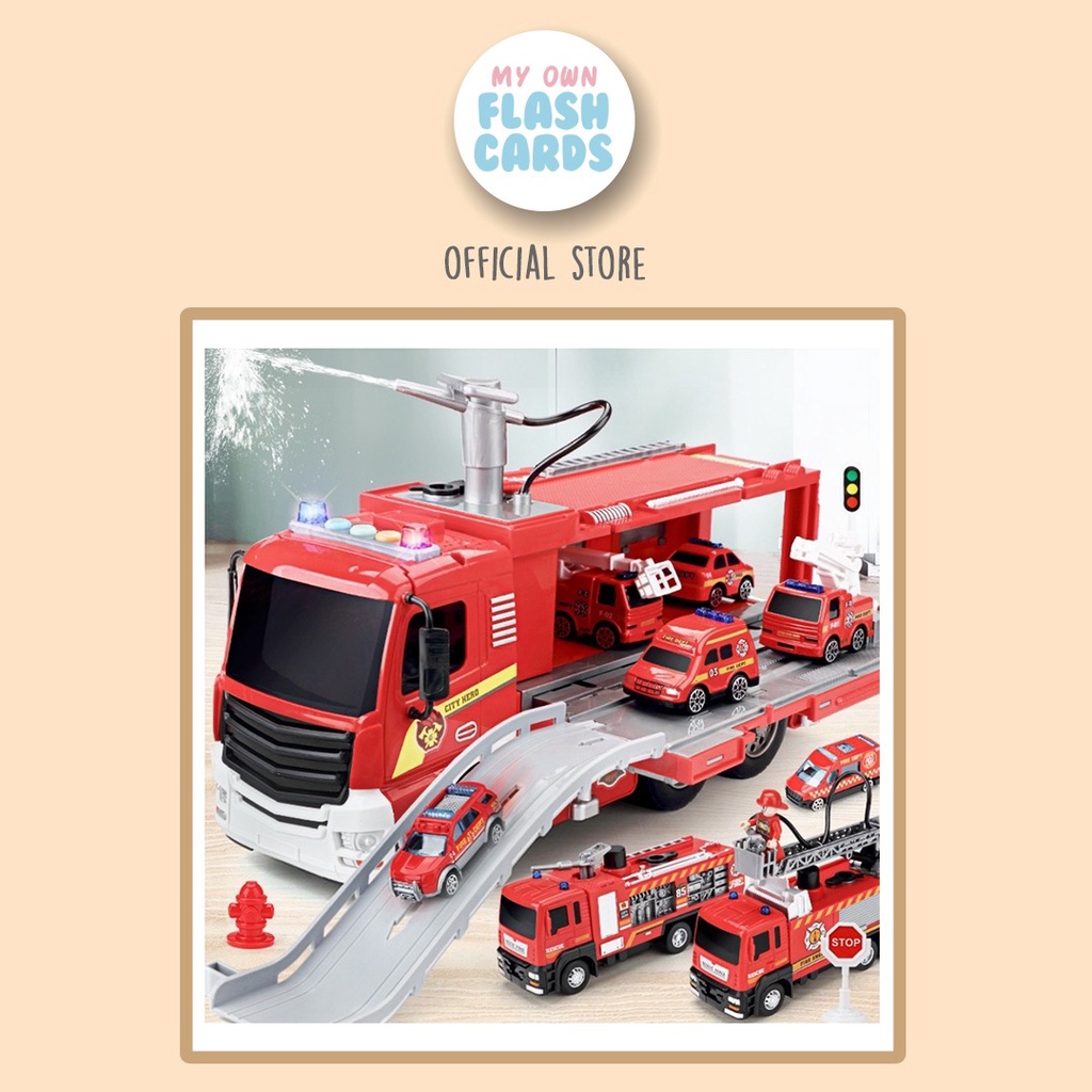 Jual Complete Fire Truck Set Water Sprayable - Mainan Mobil Pemadam ...