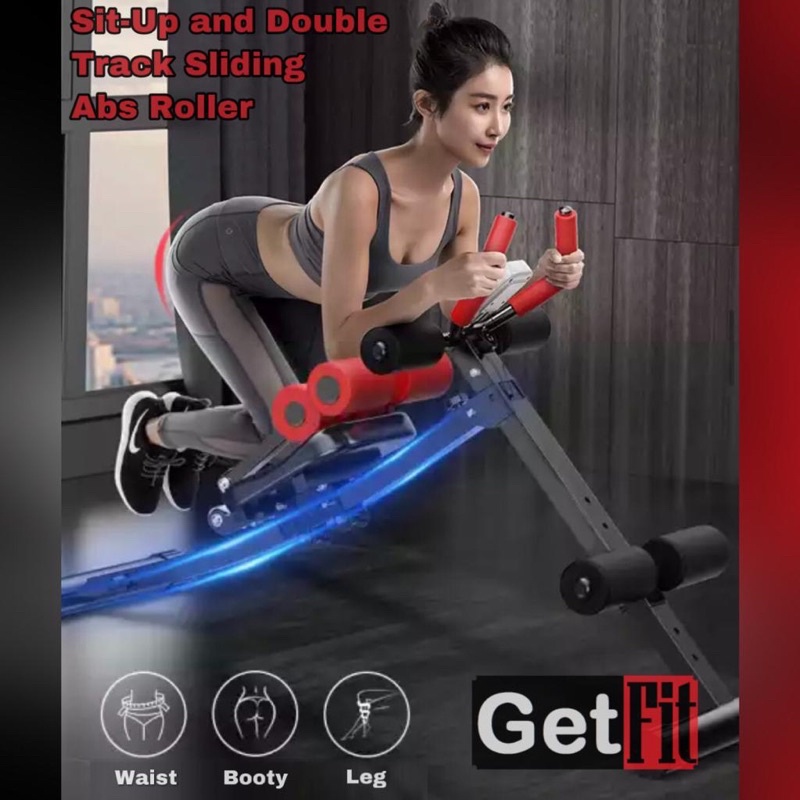 Jual Abs Coaster/ Sit Up Bench Double Slide Roller Adjustable Bench ...