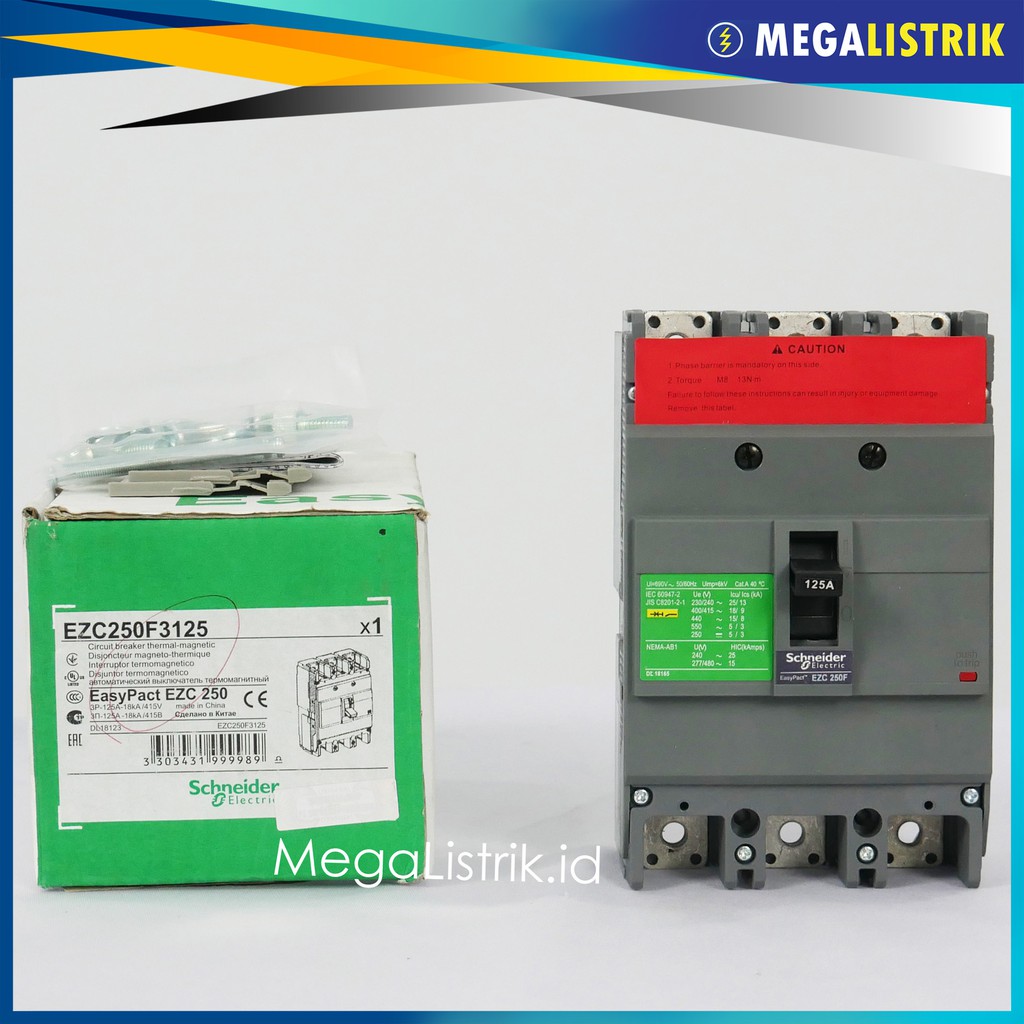 Jual SCHNEIDER MCCB 3P 125A / NFB / EZC EASYPACT BREAKER EZC250F3125 | Shopee Indonesia